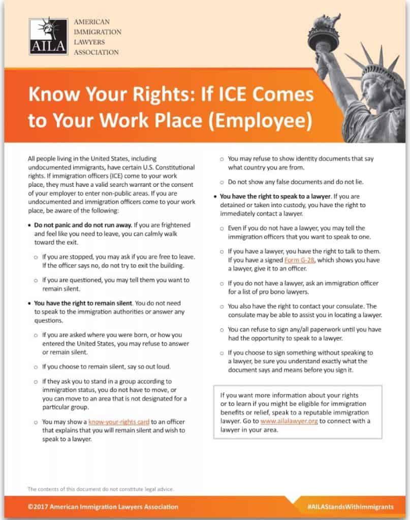 Know Your Rights: If ICE Comes To Your Work Place - Lewis Law PA
